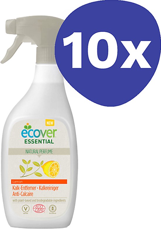 Ecover Essential Kalkreiniger Spray - Citroen - Biologisch afbreekbaar - 10x 500 ml | bol