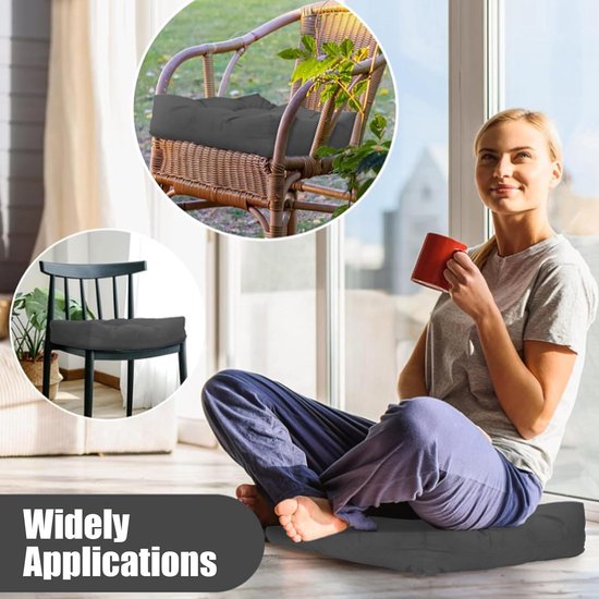 Set van 2 zitkussens in 48 x 48 cm, comfortabele zitkussens, U-vormig kussen, bank... | bol