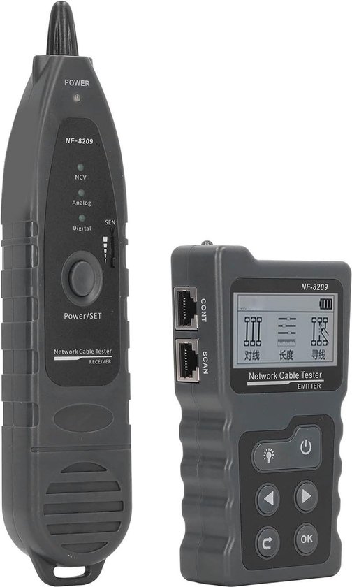 Kabeltester - Zwart - LCD-display - Netwerktool | bol