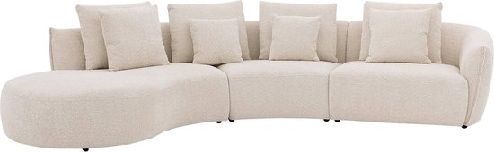 Goossens Fay Hoekbank - Stof - Wit - 364 x 85 x 203 cm | bol