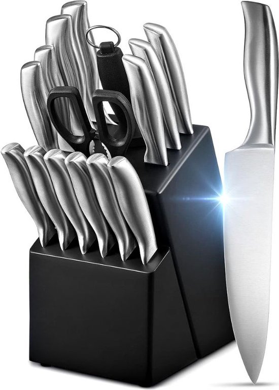 Messenset met Blok - Messensets - Messenblok - Koksmessen ...