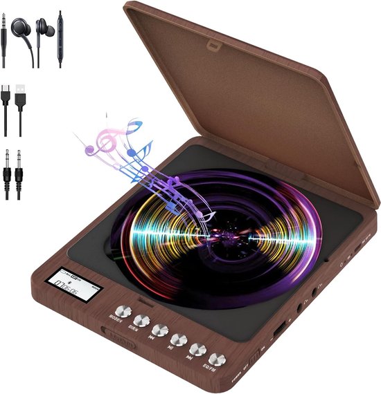 Discman - CD speler - Anti shock - Oplaadbaar - Inclusief oordopjes ...