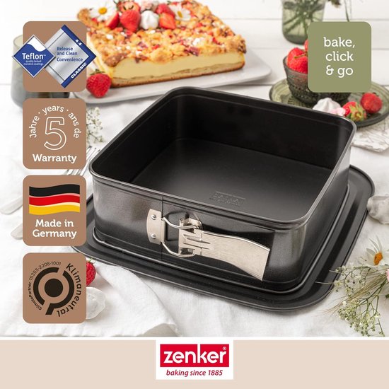 vierkante springvorm, 24 x 24 x 8 cm, bakvorm met apart verkrijgbare ...