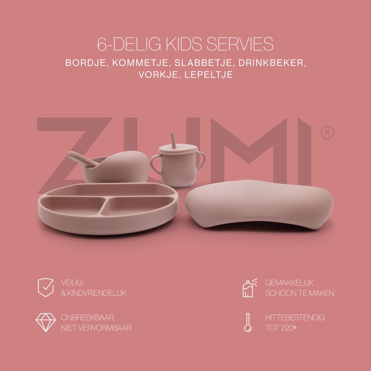 Zumi - Siliconen Kinderservies met Zuignap - BPA Vrij - Kinderservies set -... | bol.com