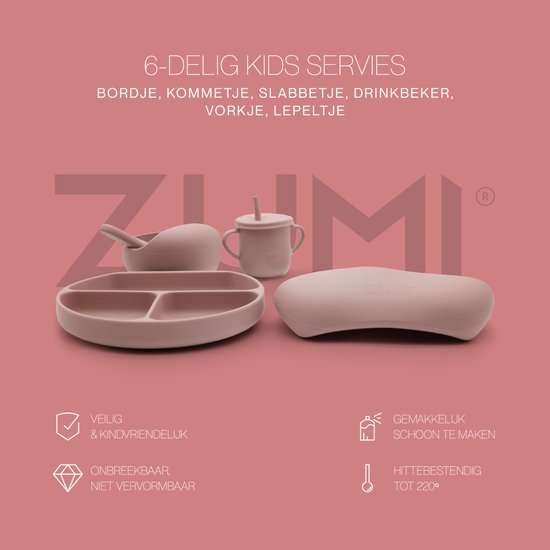 Zumi - Siliconen Kinderservies met Zuignap - BPA Vrij - Kinderservies set -... | bol.com