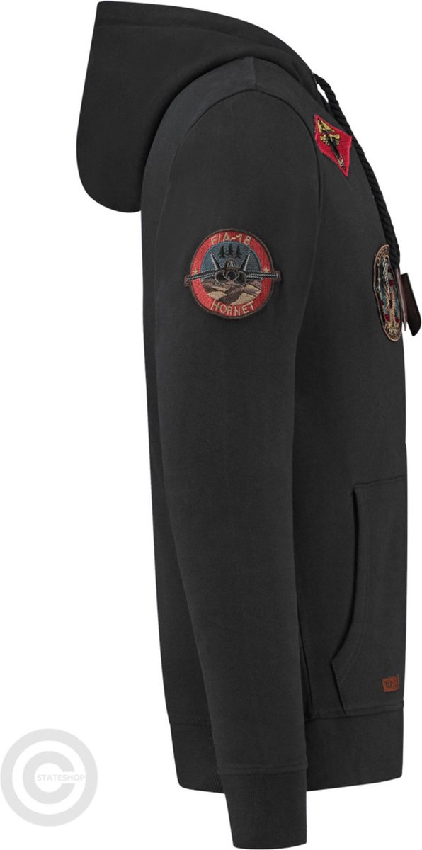 Top Gun Hoodie sweatvest met patches, zwart | bol.com