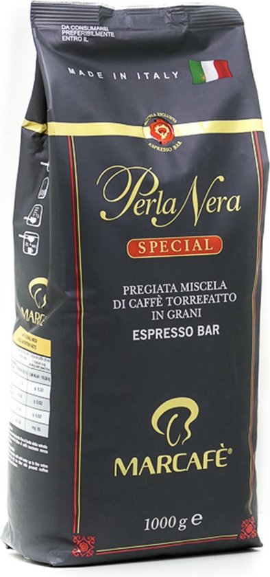 MARCAFE PERLA NERA ESPRESSOBONEN 1KG | bol