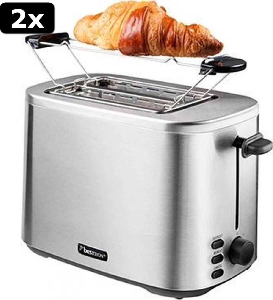 2x Bestron broodrooster voor 2 sneden Brood, incl. broodjesopzet, 7 ...