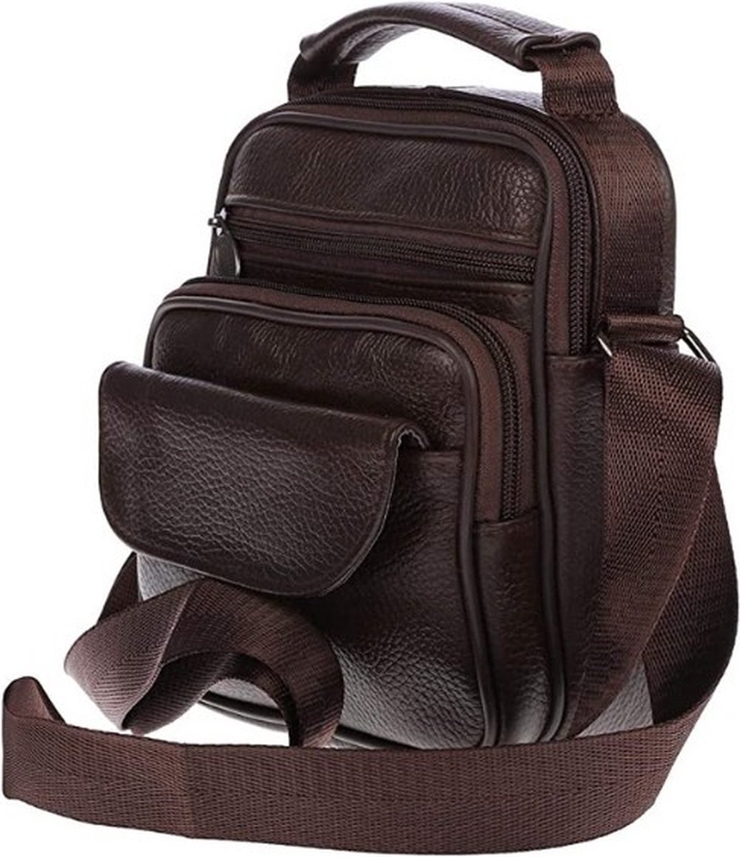 Fana Bags | Leren schoudertas bruin | Heren schoudertas Crossbody tas ...