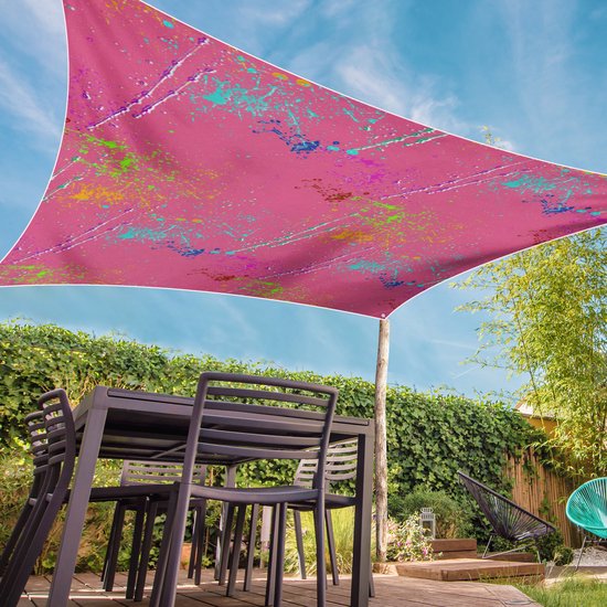 MuchoWow® - Schaduwdoek - Patronen - Verf - Spetters - Roze - 96% UV ...