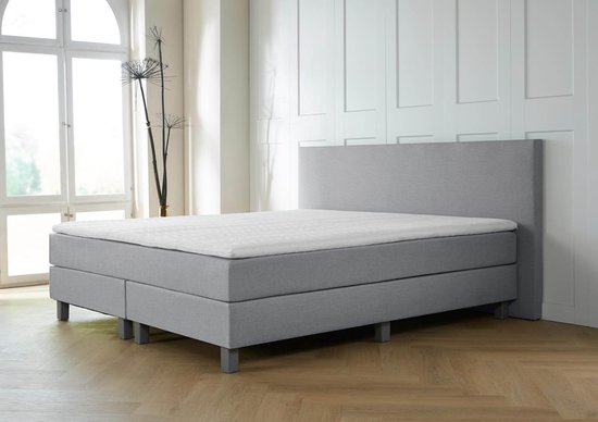 Boxspring Malaga - 180x200 - Grijs - met gratis topper! | bol.com