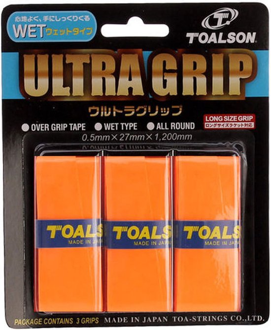 Toalson Ultra Overgrip Oranje - Tennis Padel - 3 Stuks | bol