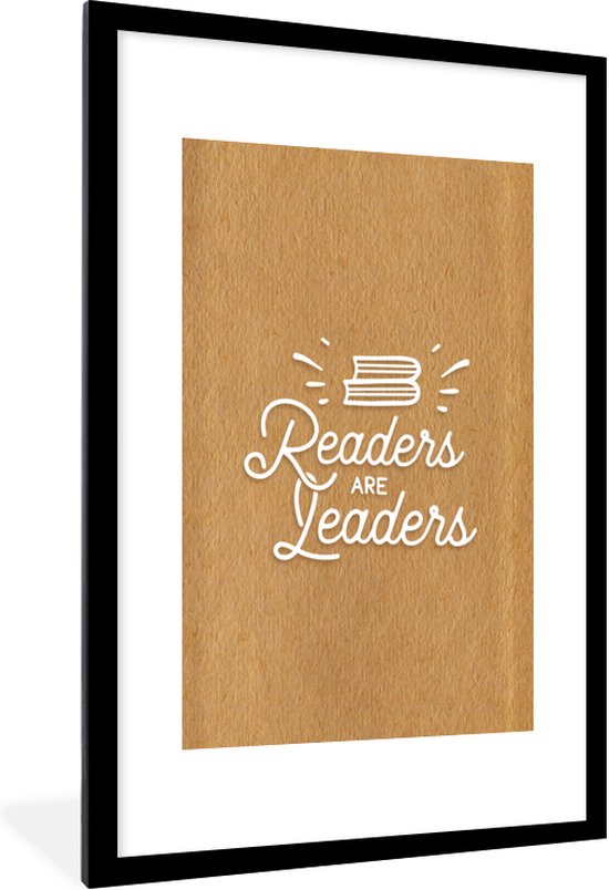 Fotolijst incl. Poster - Readers are leaders - Vintage - Spreuken ...