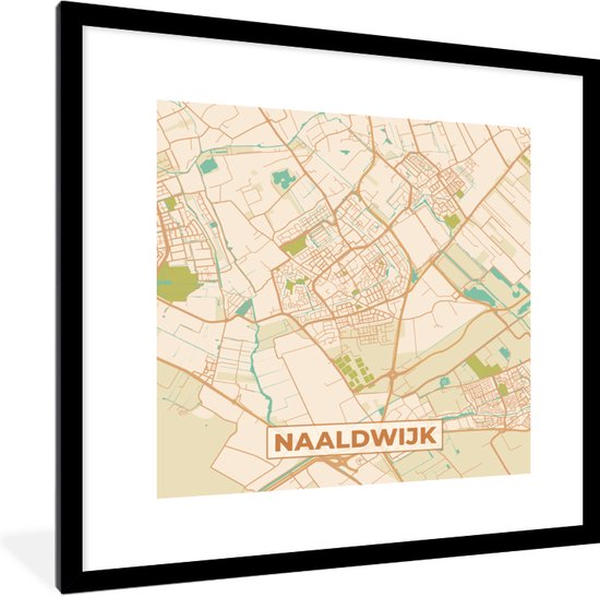Fotolijst incl. Poster - Kaart - Naaldwijk - Stadskaart - Plattegrond ...