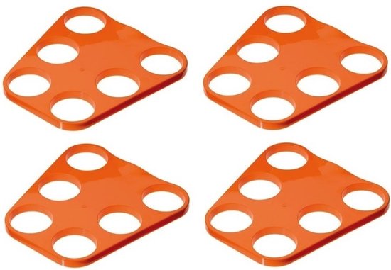4x Oranje plastic bier trays 6 biertjes - Bierblad - Biertray - Holland ...
