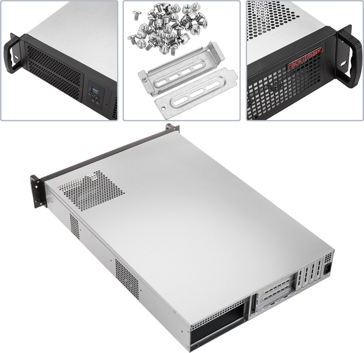 RackMatic - Rackbox 19" IPC ATX 2U 2 x 5,25" externe + 9 x 3,5" interne profondeur 660 mm | bol.com