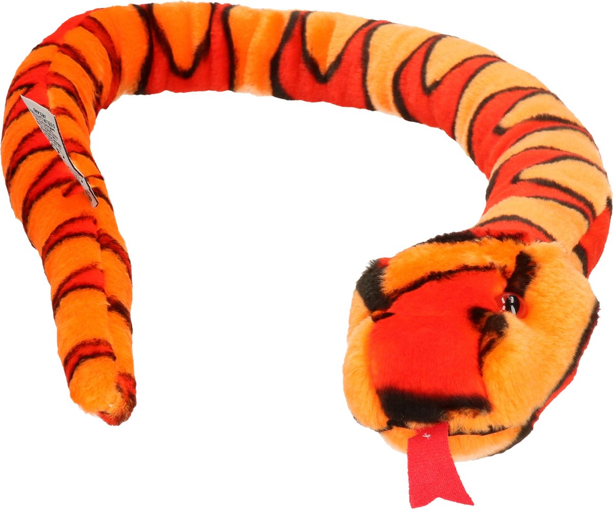 Keel Toys pluche rood/oranje slang knuffel 100 cm | bol.com