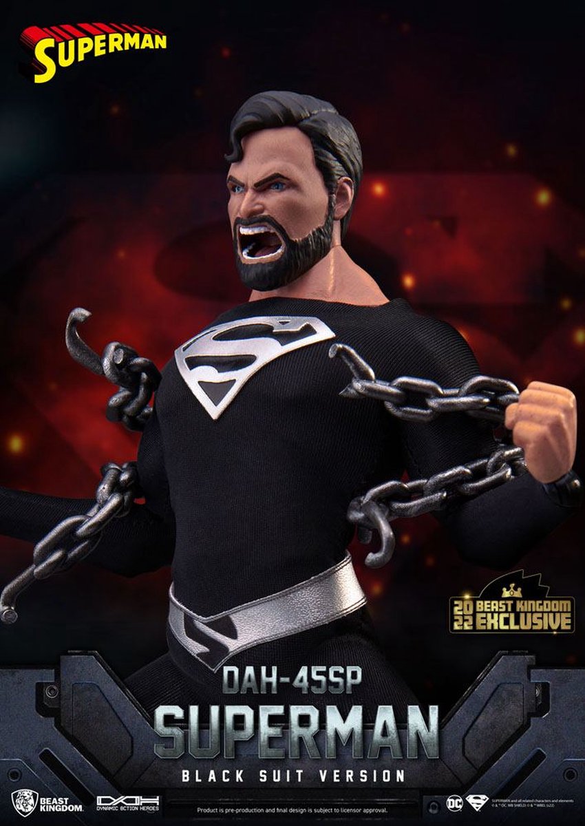 DC Comics Dynamic 8ction Heroes Action Figure 1/9 Superman Black Suit ...