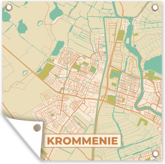 Tuin poster Krommenie - Kaart - Plattegrond - Stadskaart - 200x200 cm ...