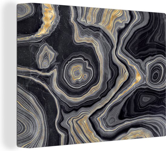 Canvas Schilderij Edelstenen - Geode steen - Agaat - 40x30 cm ...