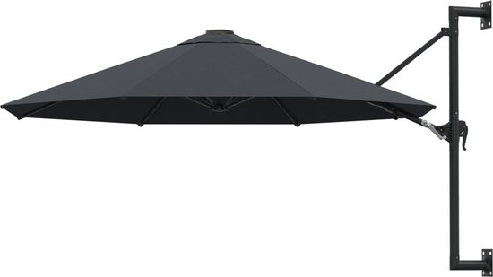Decoways - Wandparasol met metalen paal 300 cm antraciet | bol.com