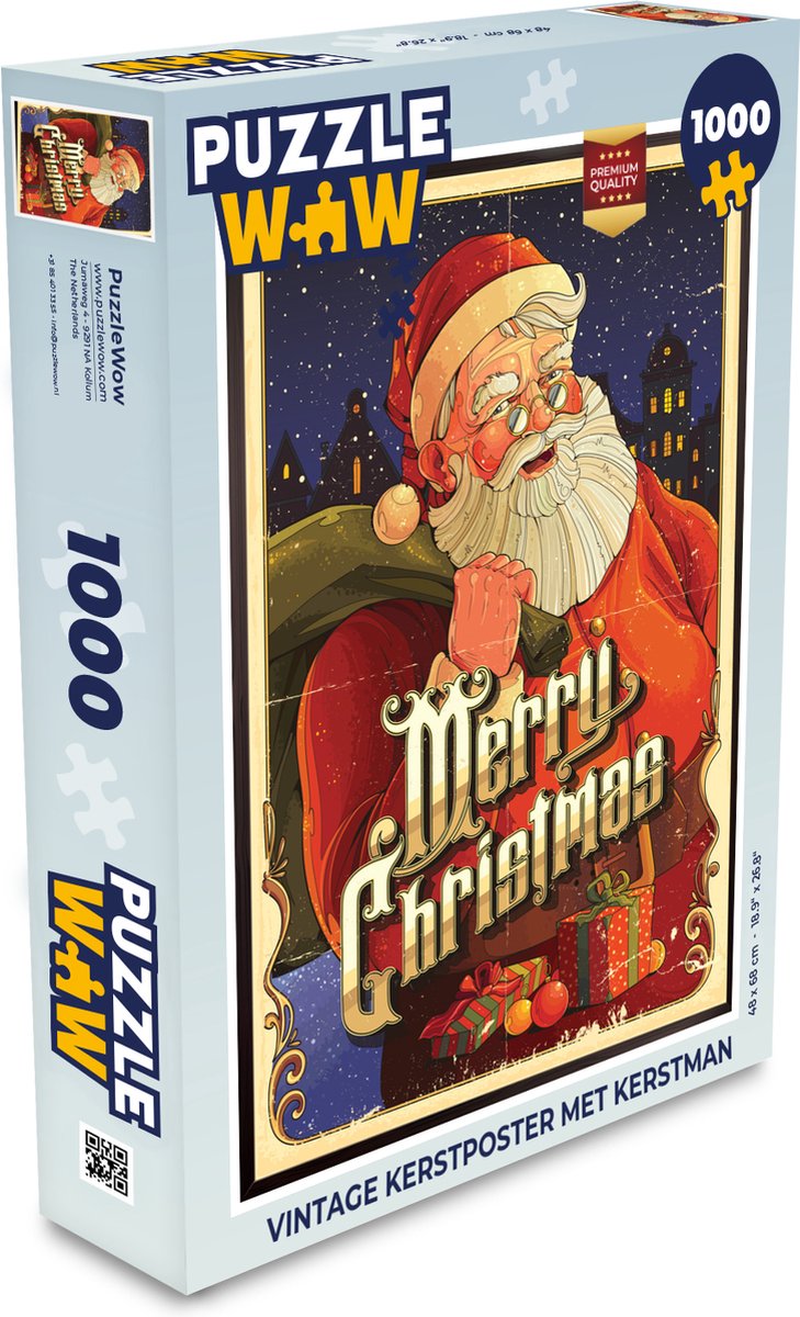 Puzzel Vintage Kerstman - Kerst - Legpuzzel - Puzzel 1000 stukjes ...