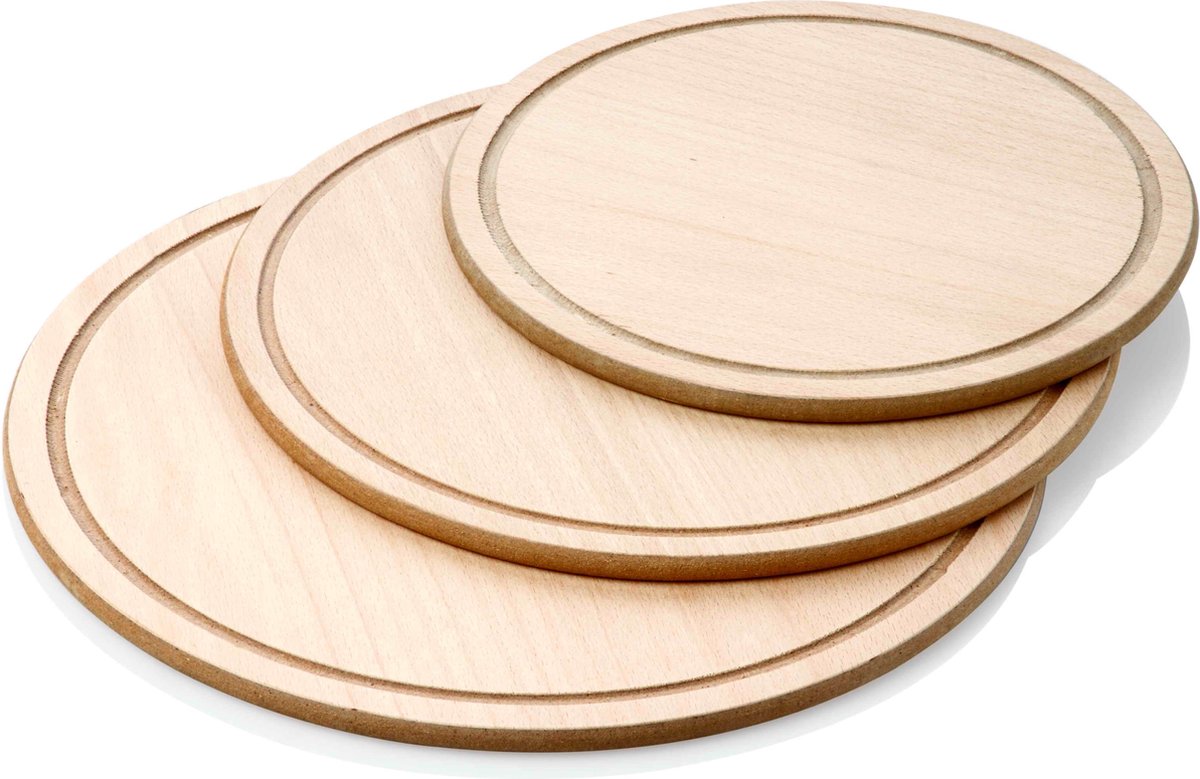 Pizzabord met saprand - Ø 42 cm | Pizzaplank| Houten bord | GGM Gastro ...