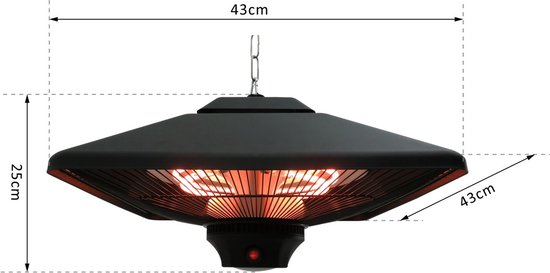 Terrasverwarmer met afstandbediening - Heater - Terrasheater - 2000 ...