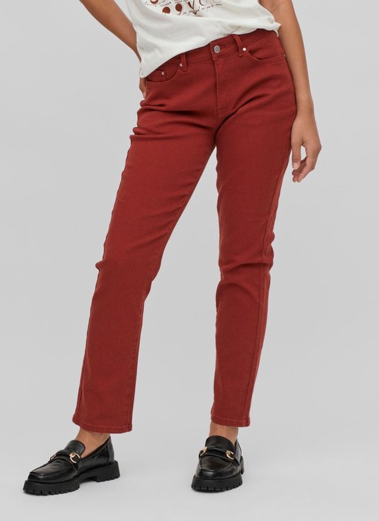 Vila VISTRAY RW JEANS COLOR - L32 - Fired Bri Red | bol.com