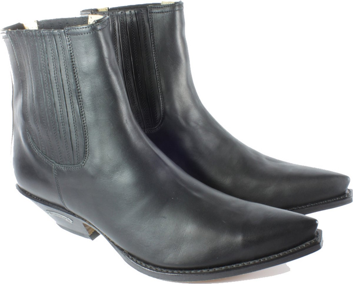 Sendra Boots 1692 Cuervo Zwart Heren Enkellaars Schuine Hak Spitse Neus ...