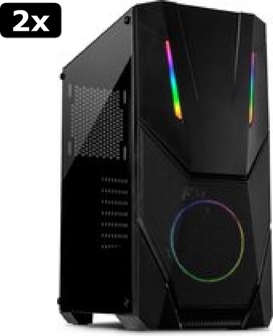 2x Inter-Tech IT-3303 HORNET Tower Zwart | bol.com
