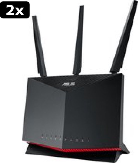2x ASUS RT-AX86S - Gaming Router - AiMesh - WiFi 6 - AX - Zwart | bol.com