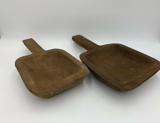 Decoratie houten schep / plateau schaal met handvat bruin 35,5 x 18 cm ...