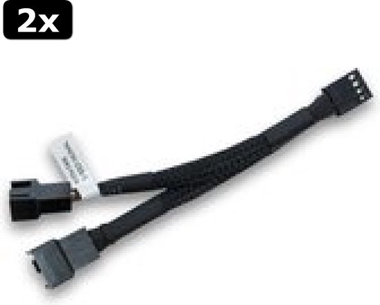 2x Y-SPLITTER 2-FAN PWM 10CM | bol