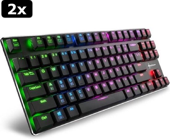 2x Sharkoon PureWriter TKL RGB clavier USB QWERTY Anglais Américain ...