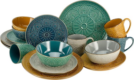 Service de vaisselle assiettes durables tasses bols ensemble de ...