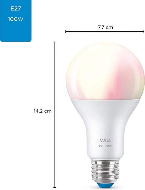 WiZ Lamp Slimme LED Verlichting - Gekleurd en Wit Licht - E27 - 100W ...
