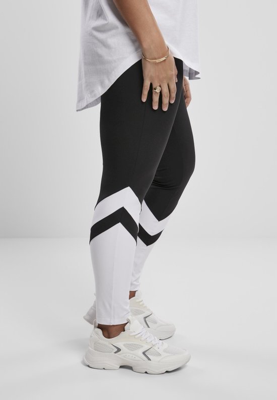 Urban Classics Arrow High Waist Legging M Zwart Wit Bol