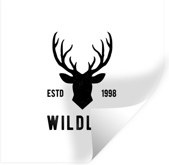 Muurstickers - Sticker Folie - Hert - Logo - Zwart - Wit - 30x30 cm ...