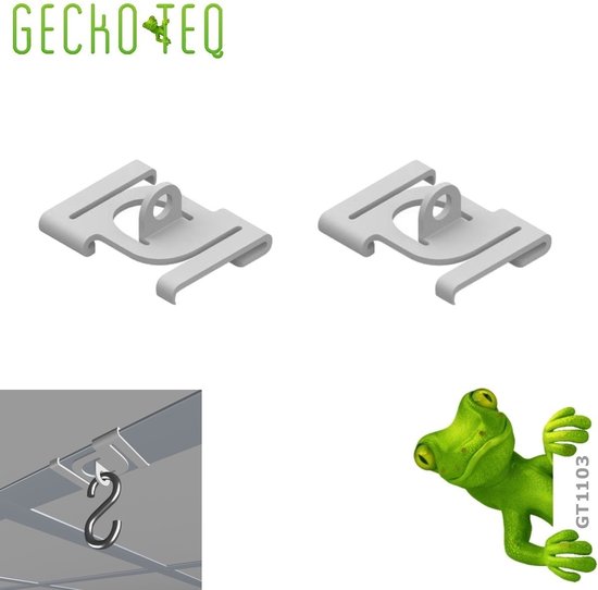 GT1103 GeckoTeq 2 x systeemplafond klem haak metaal wit-7kg | bol