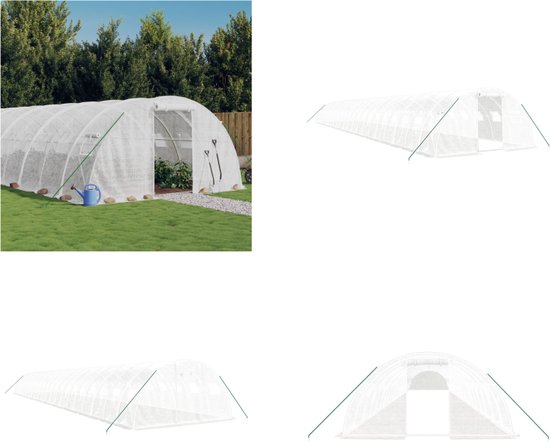 vidaXL Tuinkas met stalen frame 88 mÂ² 22x4x2 m wit Tuinhuisje ...