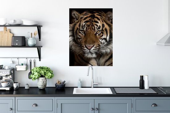 Muurstickers - Sticker Folie - Tijger - Wilde dieren - Portret - 60x80 cm - Plakfolie... | bol