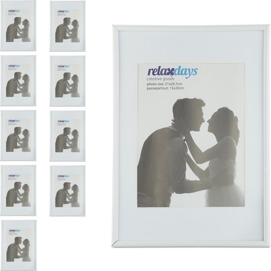 10x fotolijst a4 - fotokader - wissellijsten met passe partout - muur ...