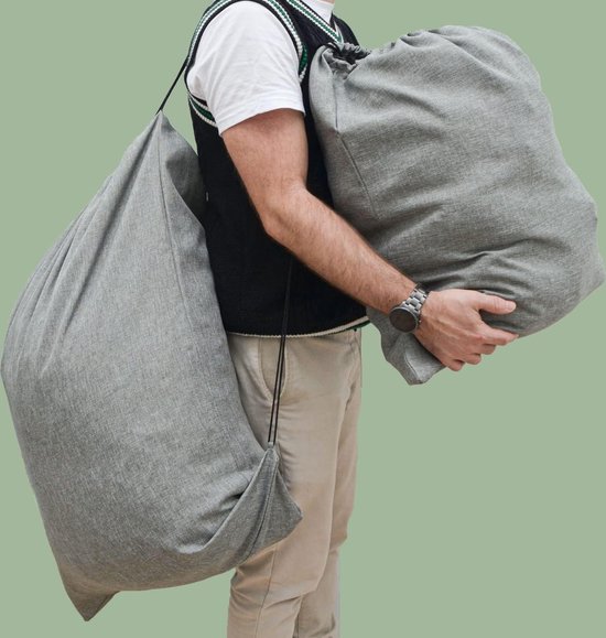 Linnen look: 100 l waszak groot XXL + 60 l wasverzamelaar reis - waszak ...