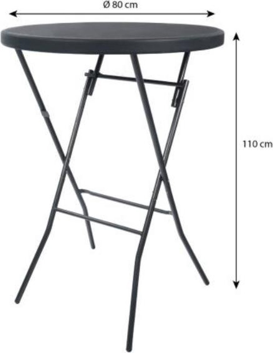 2x Zwarte Statafel + Zwarte Statafelrok x 2 – ø80 cm x 110 cm hoog | bol