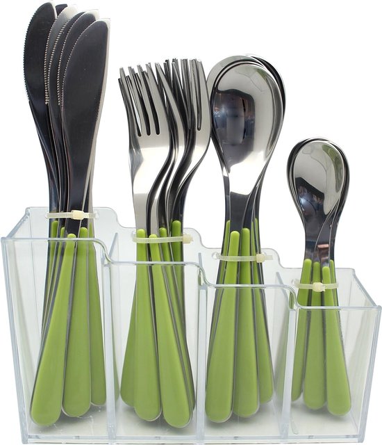 Bestek met standaard / 24 stuks roestvrij staal bestekset in een ...