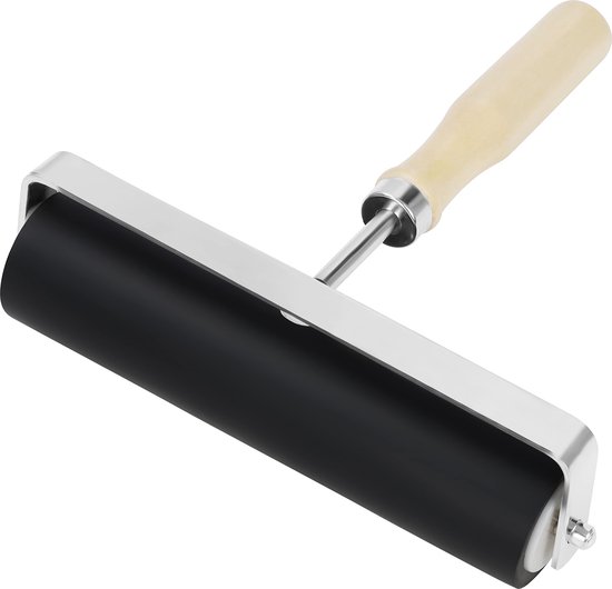 Kurtzy Rubberen Print Roller – 15 cm – Hard Zwarte Linoleum Roller met ...