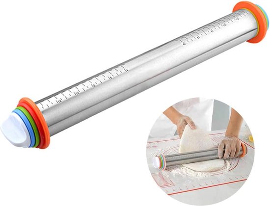 deegroller van roestvrij staal, instelbare deegroller met afneembare ...