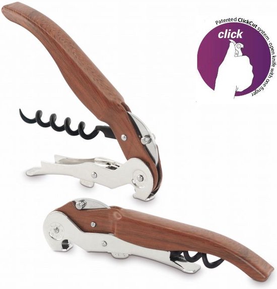 Pulltex Pullparrot ClickCut kurkentrekker - wood transfer | bol