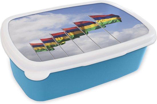Broodtrommel Blauw - Lunchbox - Brooddoos - De vlaggen van Mauritius in ...